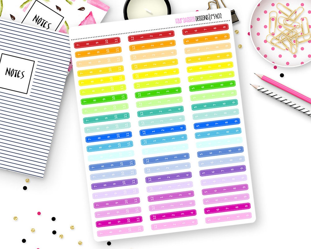 Custom Color Hourly Times Stickers for Erin Condren Life Planner, Plum ...