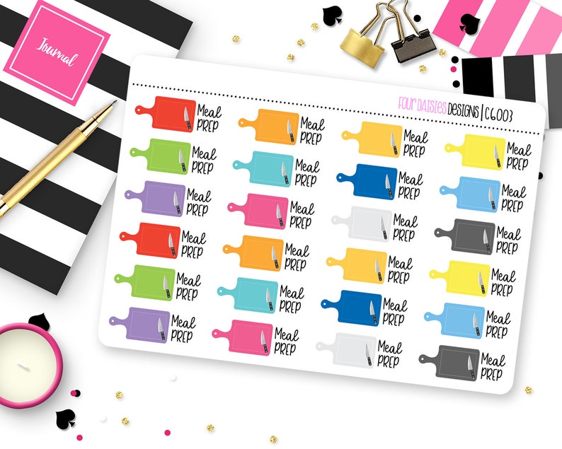24 Meal Prep Planner Stickers for Erin Condren Life Planner - Etsy