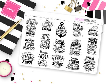 Inspirational Quotes Planner Stickers for Erin Condren Life | Etsy