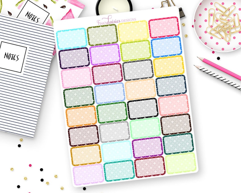 Midcentury Retro Circles Half Box Stickers for Erin Condren Life ...