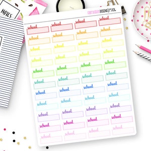 44 School Planner Stickers for Erin Condren Life Planner, Plum Paper or ...
