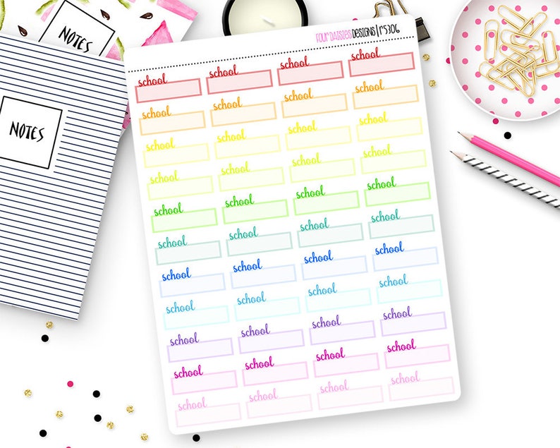 44 School Planner Stickers for Erin Condren Life Planner Plum - Etsy
