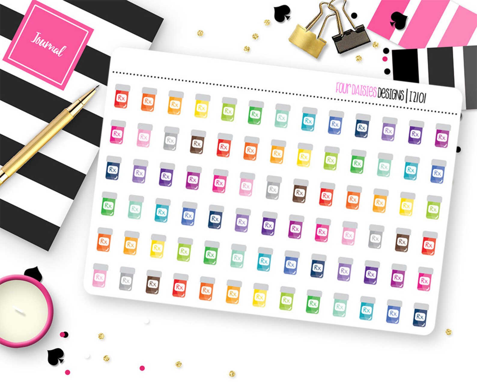 78 Prescription Medication Refill Stickers for Erin Condren Life ...