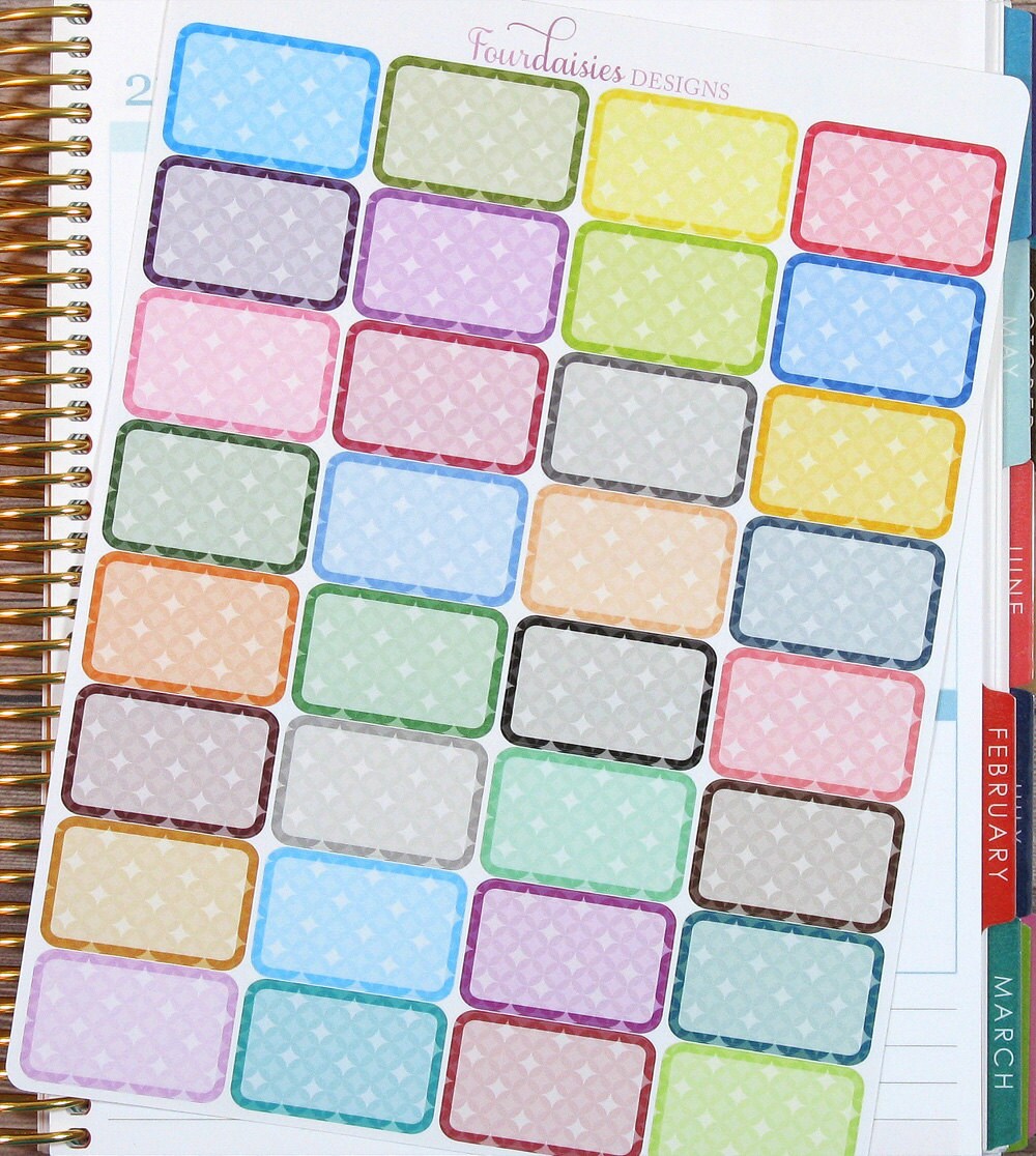 Midcentury Retro Circles Half Box Stickers for Erin Condren Life ...