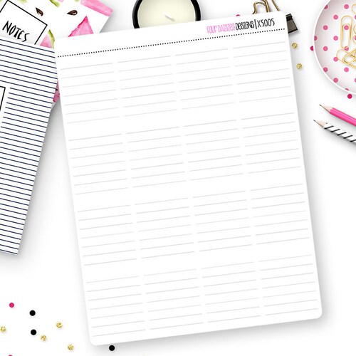16 Lined Full Box Stickers for Erin Condren Life Planner Plum - Etsy