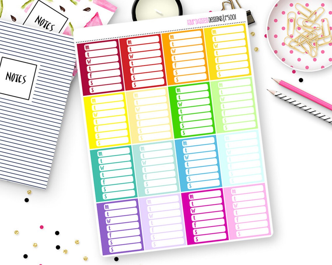 Custom Color Sidebar Stickers for Erin Condren Life Planner, Plum Paper ...