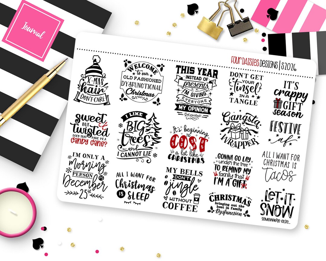 Sassy Christmas Quote Planner Stickers for Erin Condren Life Planner ...