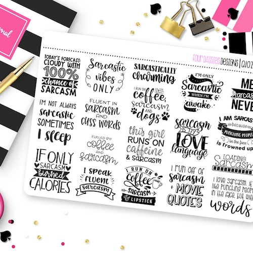 Sassy Quotes Planner Stickers for Erin Condren Life Planner - Etsy