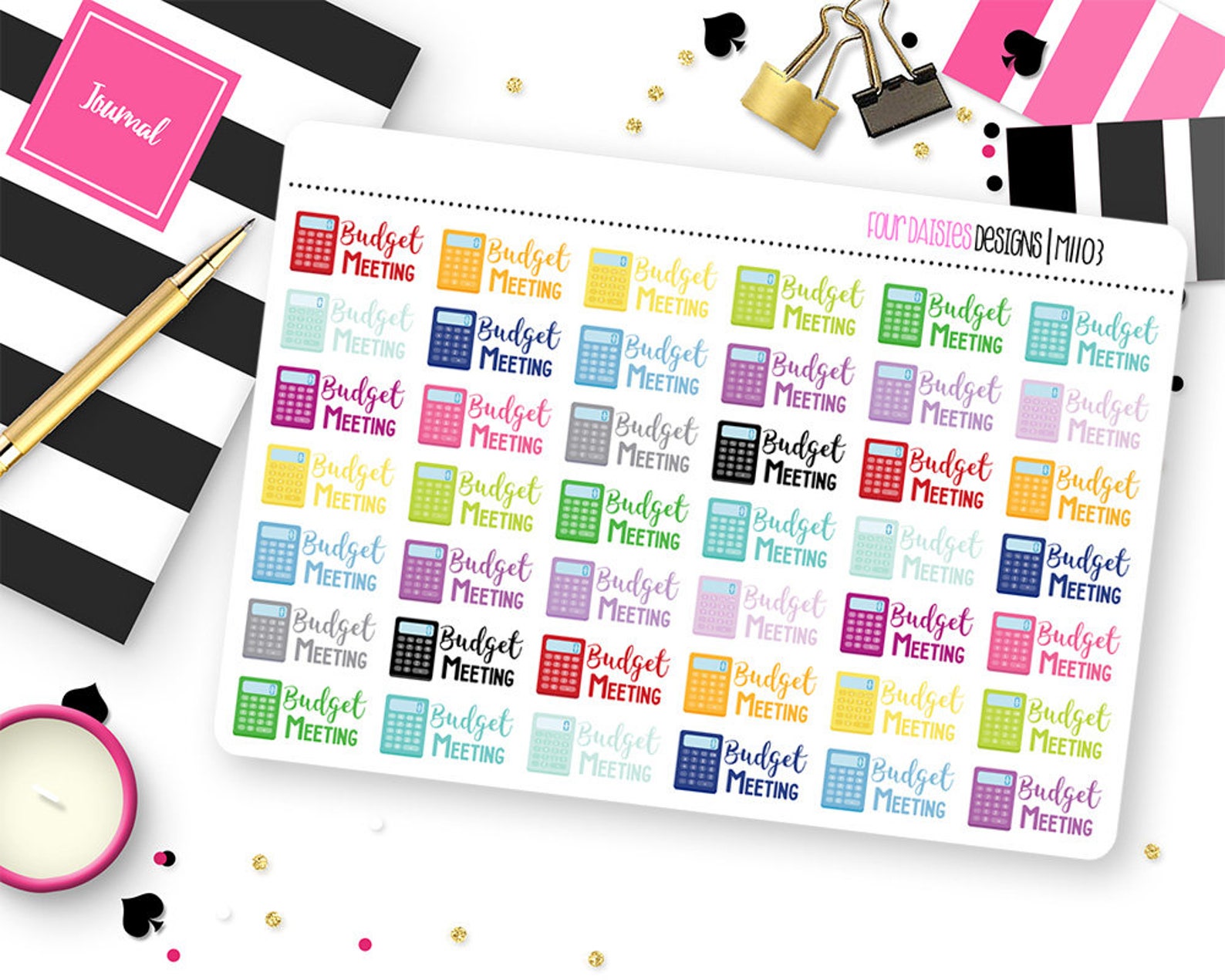 42 Budget Meeting Planner Stickers for Erin Condren Life Planner, Plum ...