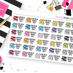 30 Library Books Due Planner Stickers for Erin Condren Life - Etsy