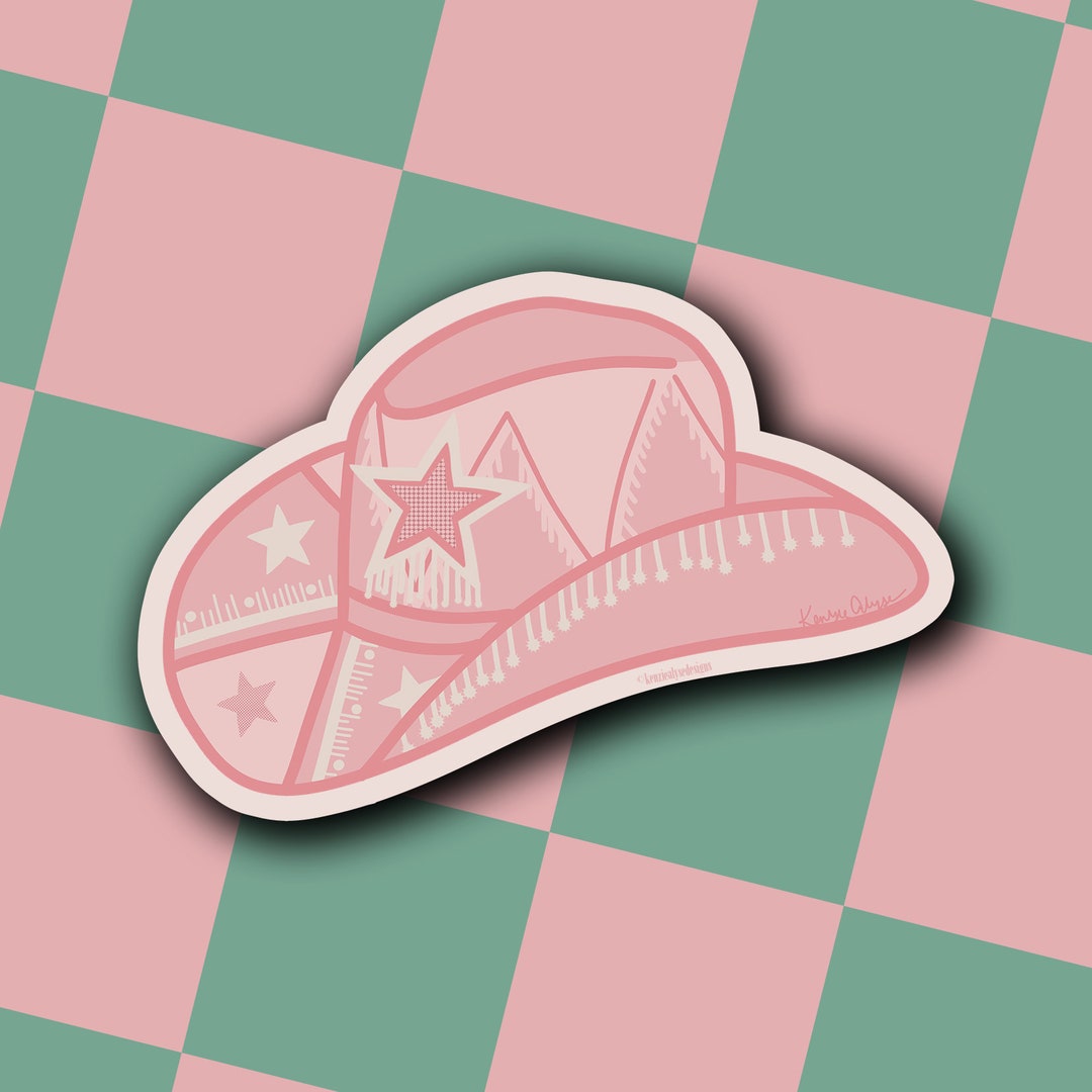 Chappell Roan Pink Cowboy Hat Sticker Free Shipping - Etsy