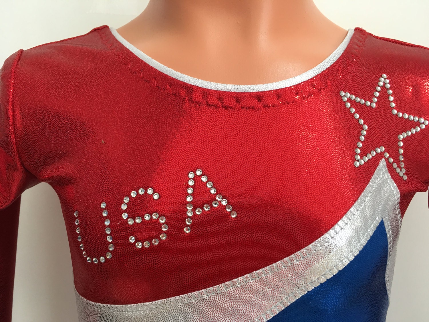 Long Sleeve Usa Leotard For Gymnastics Or Dance Sizes 2t Etsy