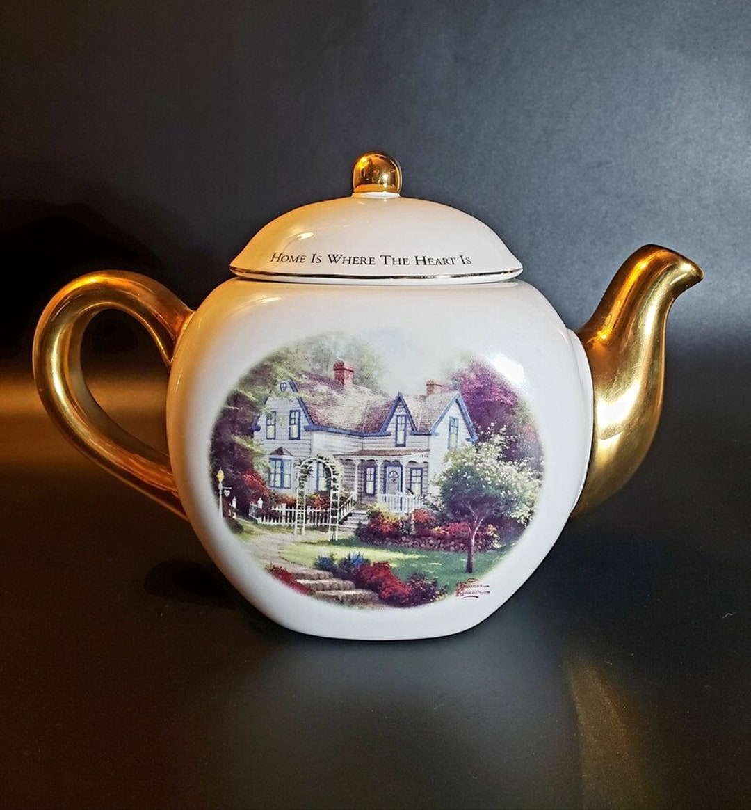 Thomas Kinkade Teleflora Teapot - Home is Where the Heart is - Teapot ...