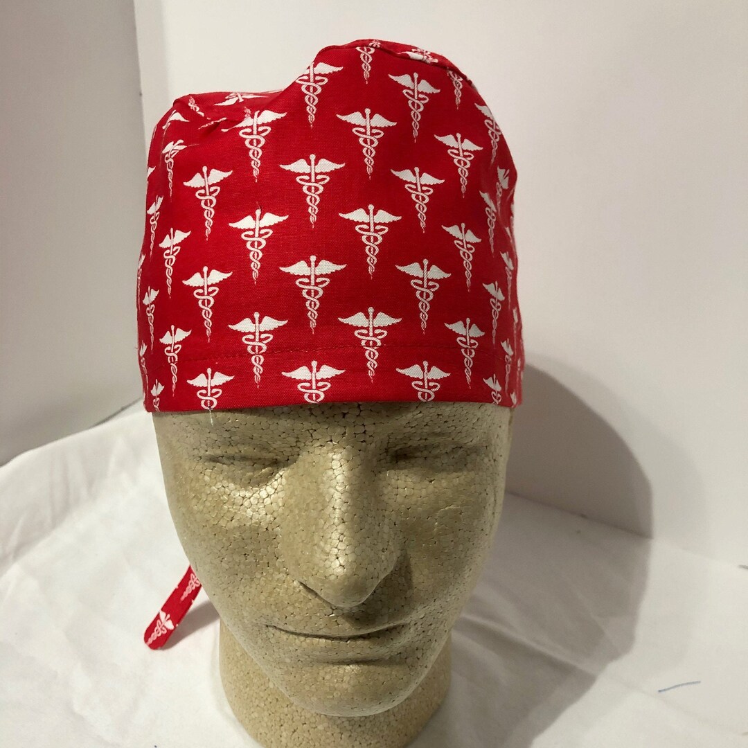 Red Nursing Print Surgical Scrub Cap - Etsy