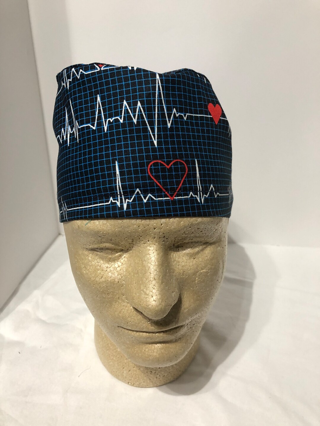 EKG With Heart Surgical Scrub Cap - Etsy