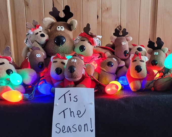 Rodney Reindeer Family, (2) Mini Ramona & Randy Plush, Vintage Hallmark ...