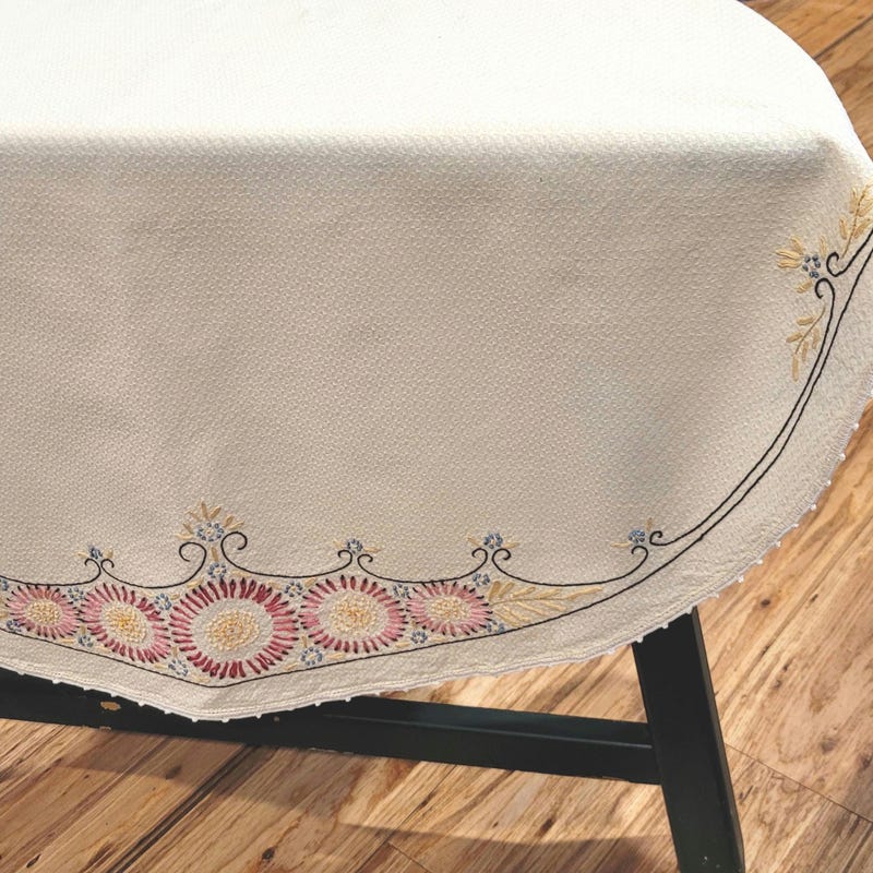 Embroidered Tablecloth - Etsy