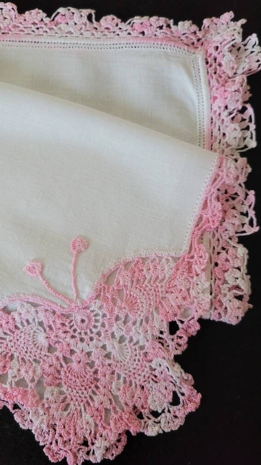Ladies Linen 2 Romantic Chic Handkerchiefs/ Vintage Hankies/varigated ...