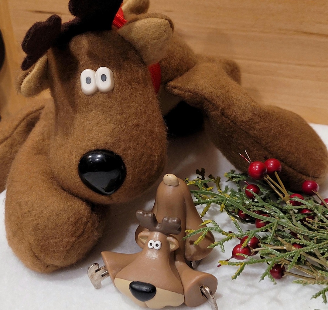 Rodney Reindeer Plush & Merry Miniature, Vintage Hallmark, Retro ...