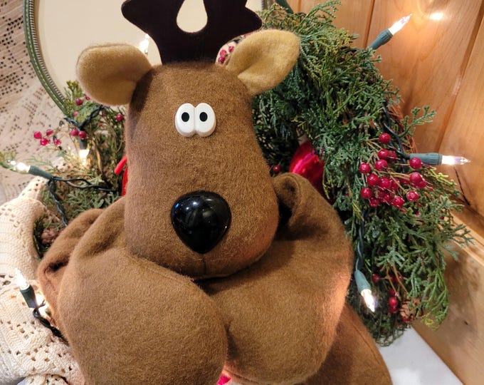 Rodney Reindeer XL Plush, Vintage Hallmark, Retro Christmas Decor ...