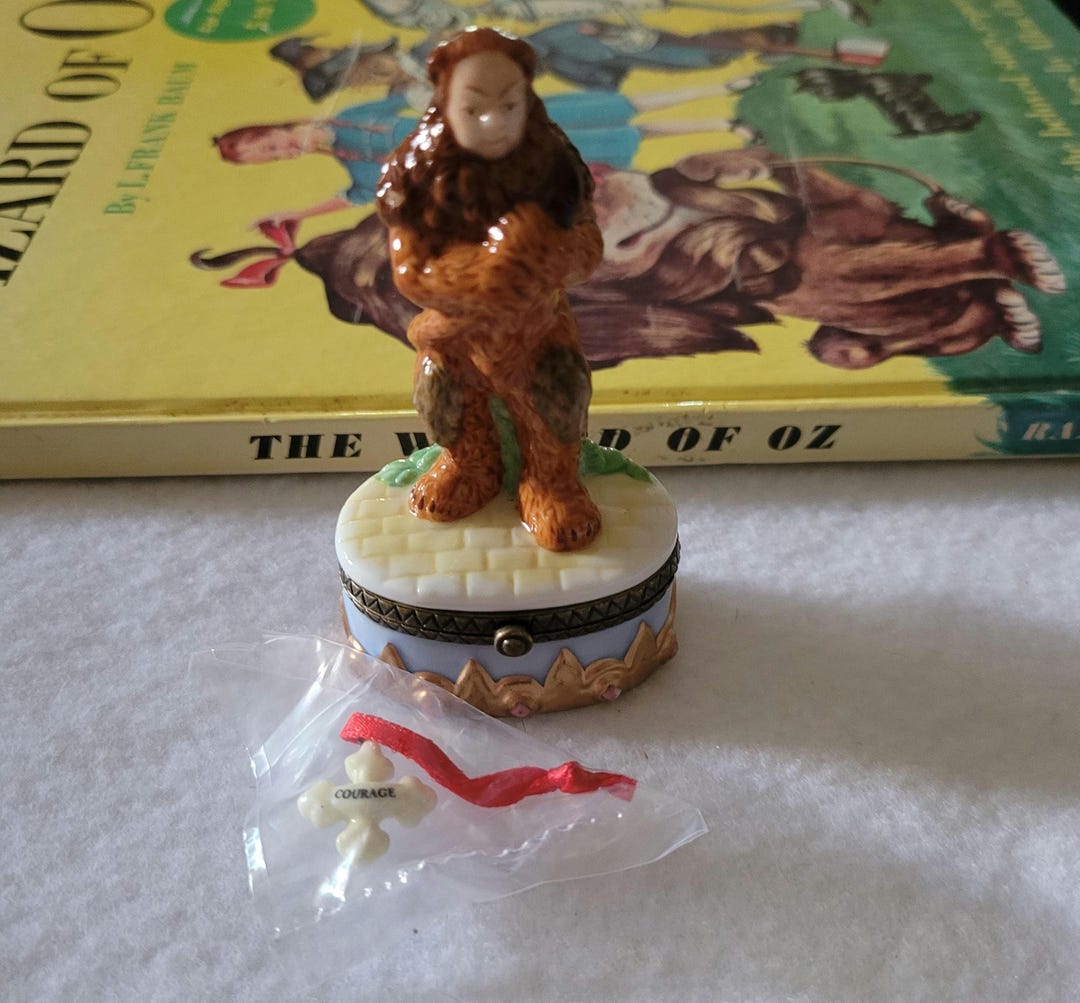 Vintage Wizard of Oz Trinket Box: Cowardly Lion & Book Set - Etsy