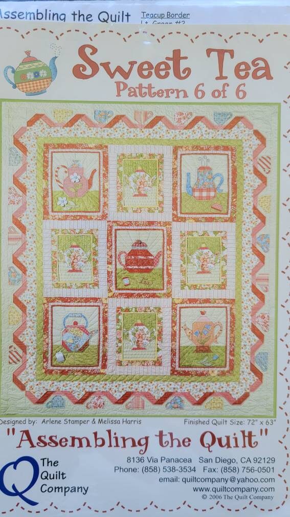 Sweet Tea Quilt Pattern the Quilt Co. Set of 6 Sweet Tea | Etsy