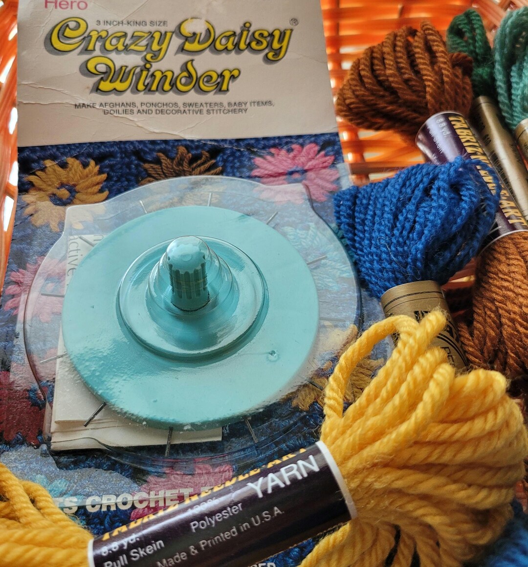 Vintage Hero Crazy Daisy Winder With Mixed Yarn Skeins - Etsy