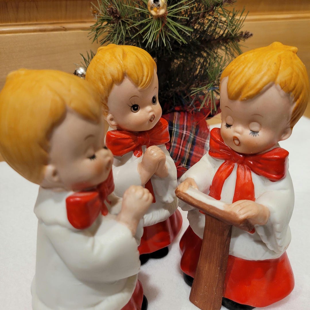 Choir Boy Christmas Decor, Set of (3) Alter Boys, Homco, Taiwan ...