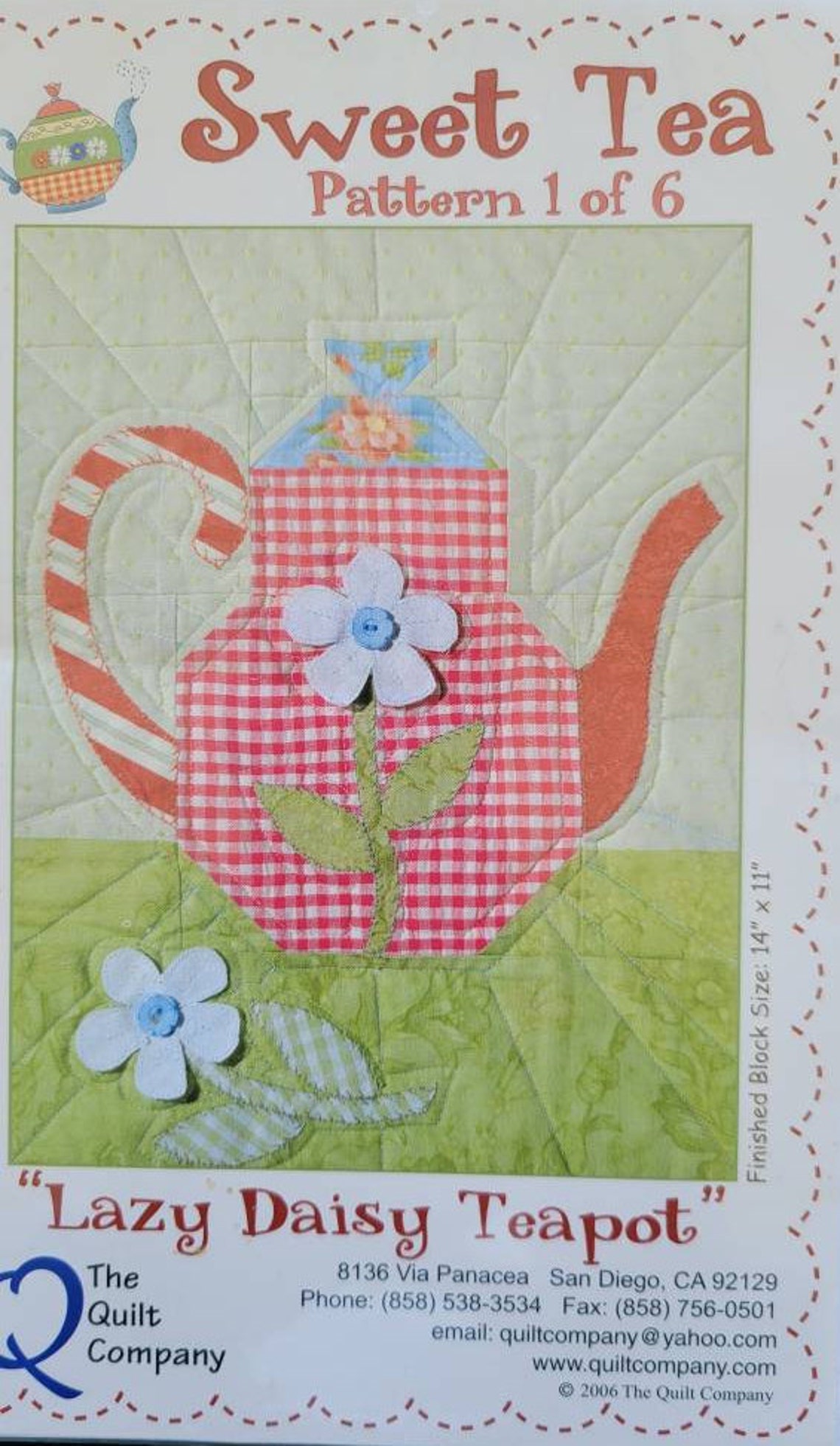 Sweet Tea Quilt Pattern the Quilt Co. Set of 6 Sweet Tea | Etsy