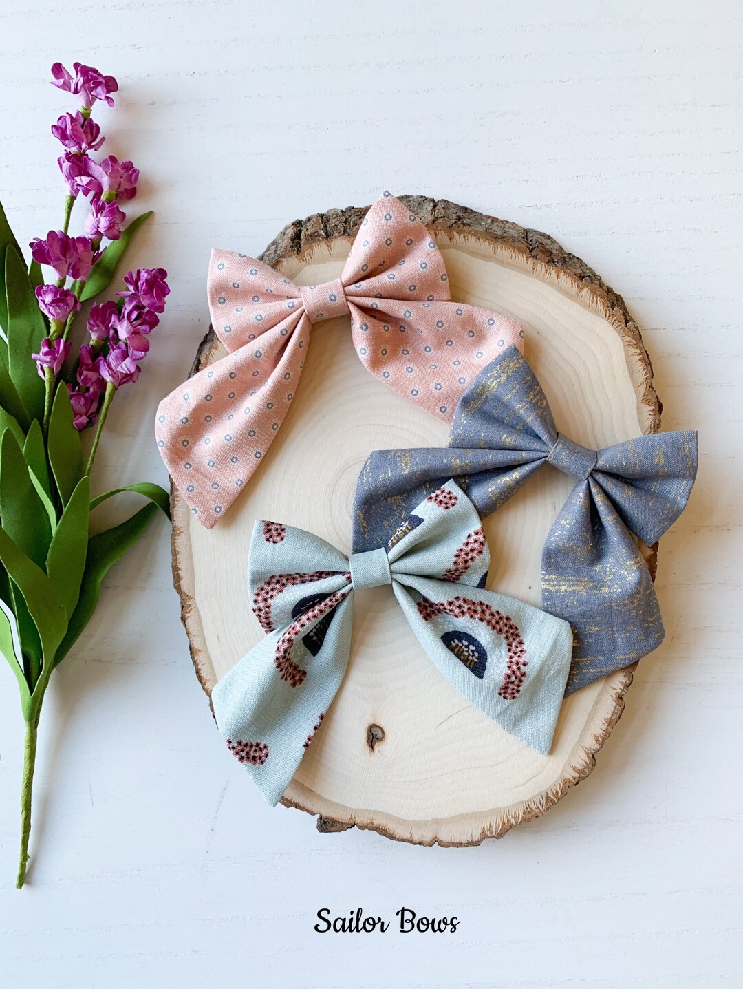 Rainbow Sailor Bow, Big Sister Little Sister Matching Bows, Girls Hair ...