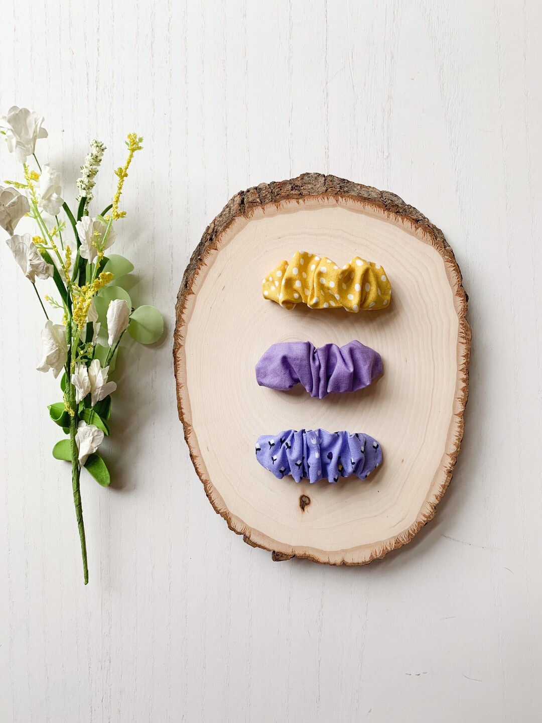 Lavender Flower French Barrette Scrunchie French Barrette - Etsy UK