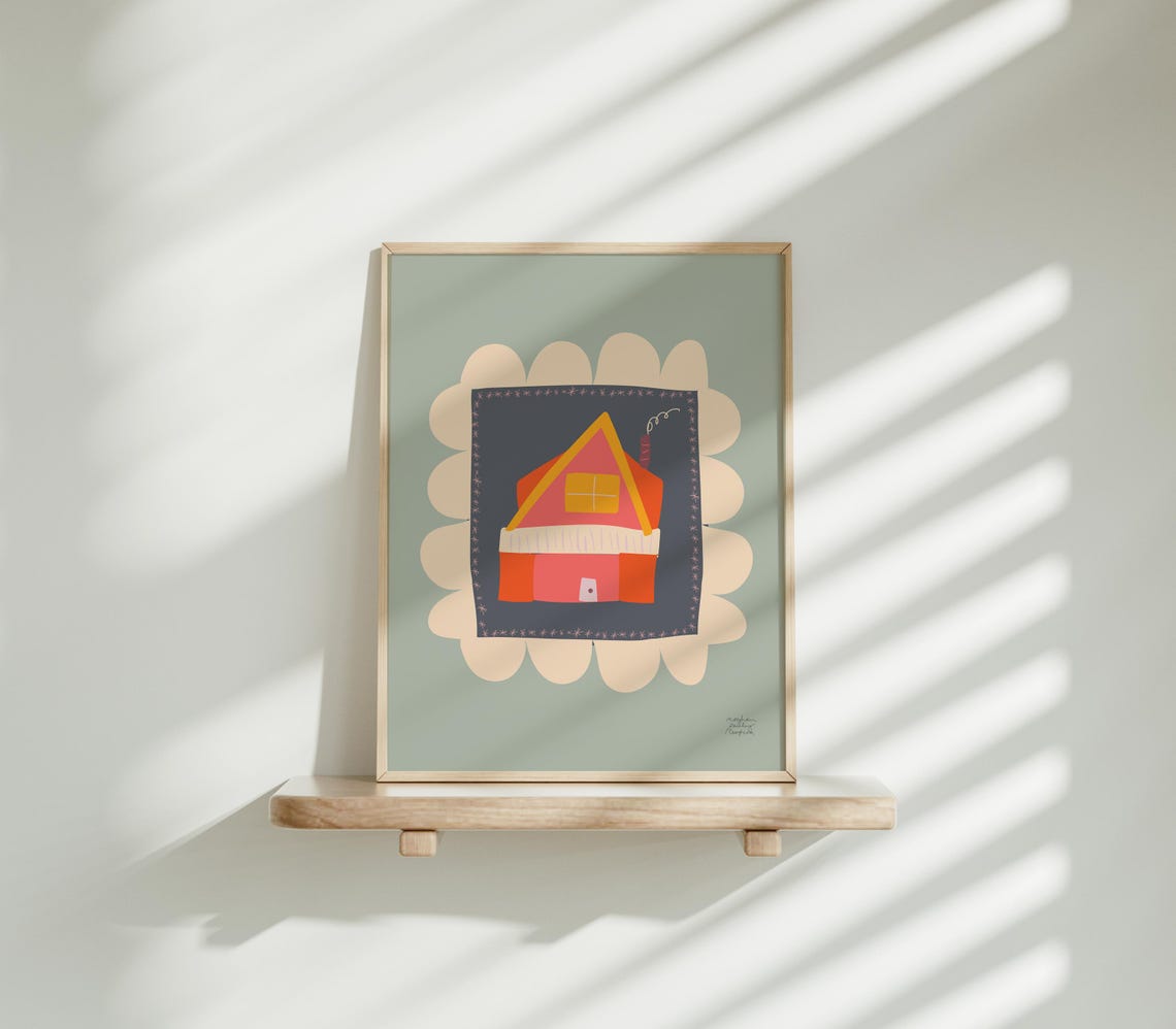 Whimsical Cottage Storybook Wall Art Print for Nursery Decor Boho Baby ...