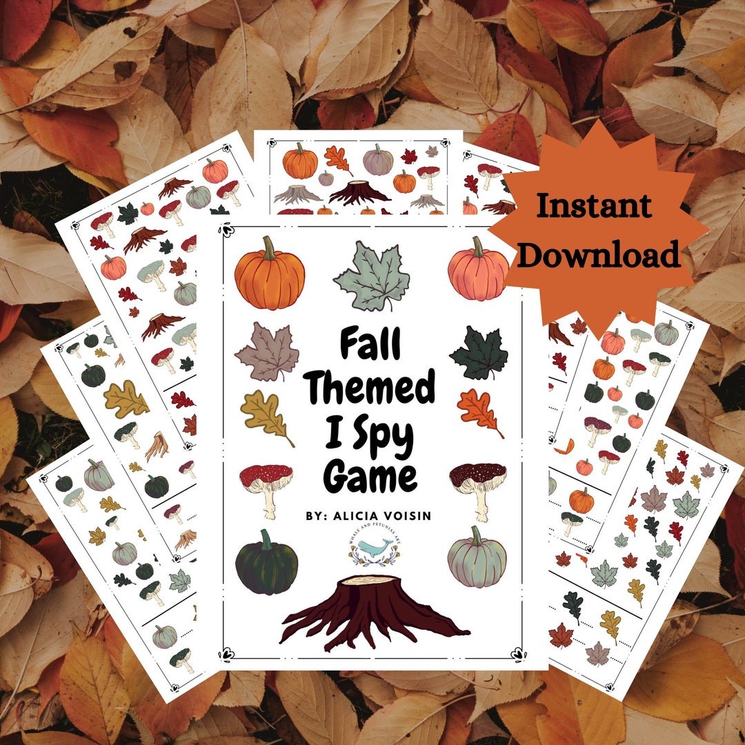 Fall/autumn I Spy Printable Game - Etsy