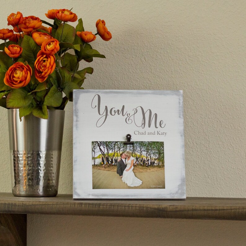 You and Me Sign Personalized Picture Frame Rustic Picture | Etsy