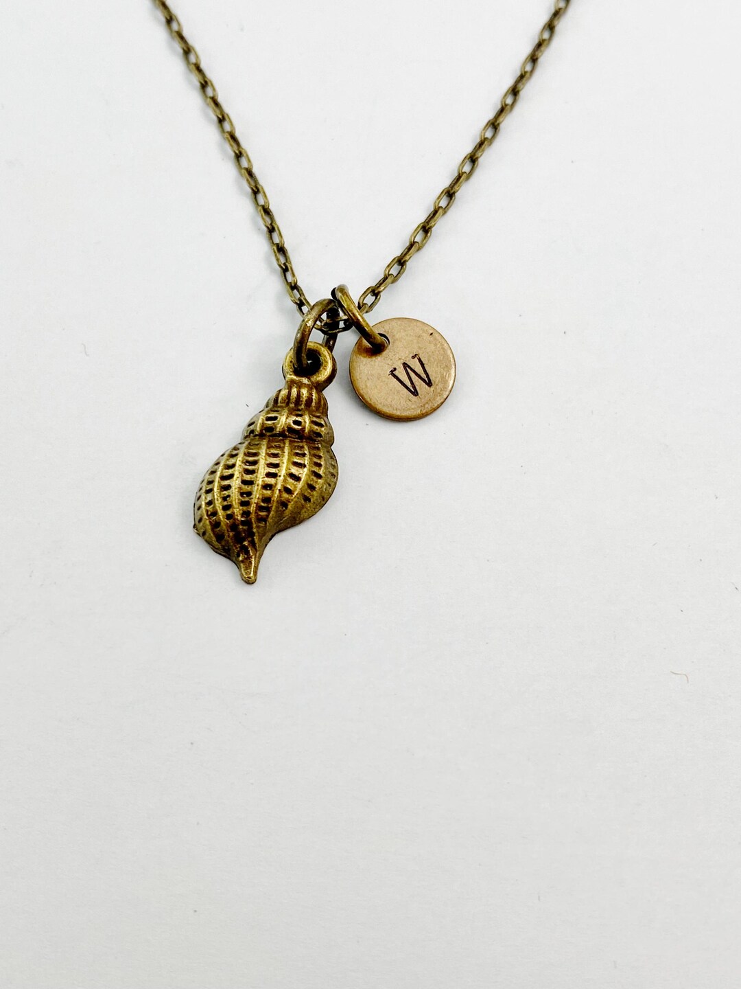 Bronze Sea Snail Shell Charm Necklace, N5821 - Etsy