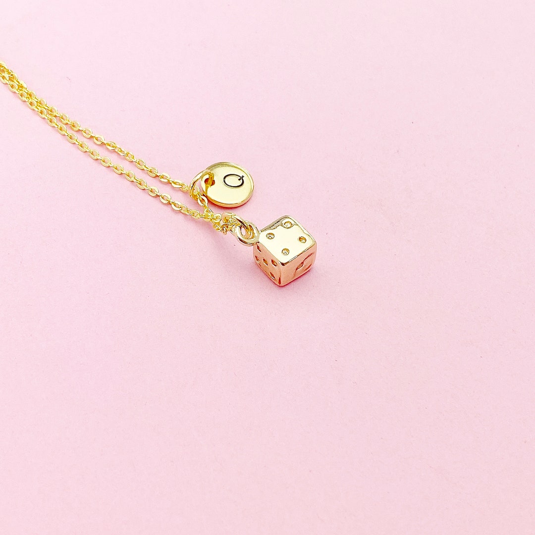 Gold Dice Necklace, Bunco Club Gift, Dainty Necklace, AN124 - Etsy