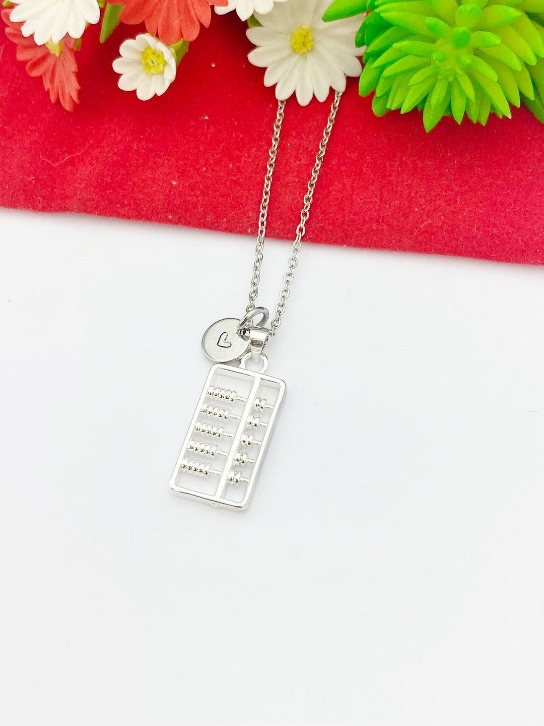 Silver or Gold Abacus Charm Necklace Accountant Jewelry Gifts ...