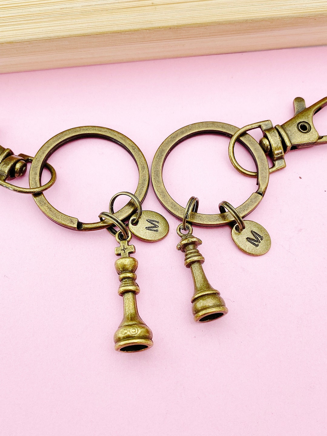 Queen or King Chess Piece Keychain, Chess Piece in Option, Personalized ...