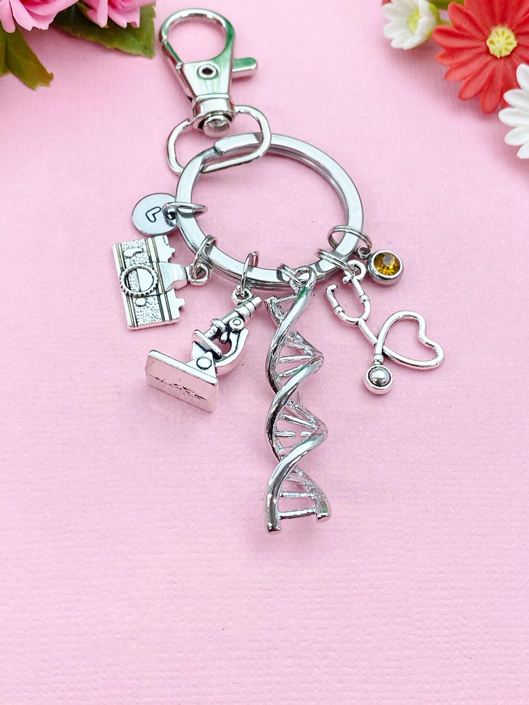 Crime Scene Investigation Keychain, Stethoscope, DNA, Microscope ...