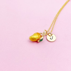Mangoes Necklace, Gold Mangoes Tropical Fruit Necklace, Birthday Gift ...