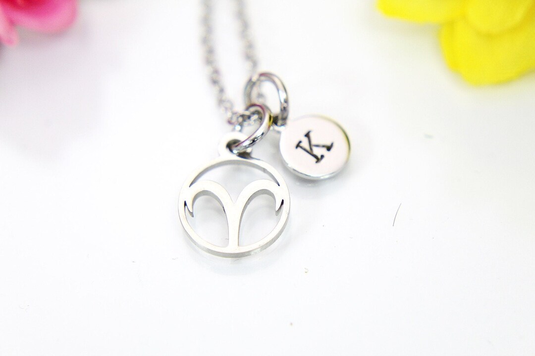 Stainless Steel Aries Charm Necklace, Zodiac Horoscope Charm ...