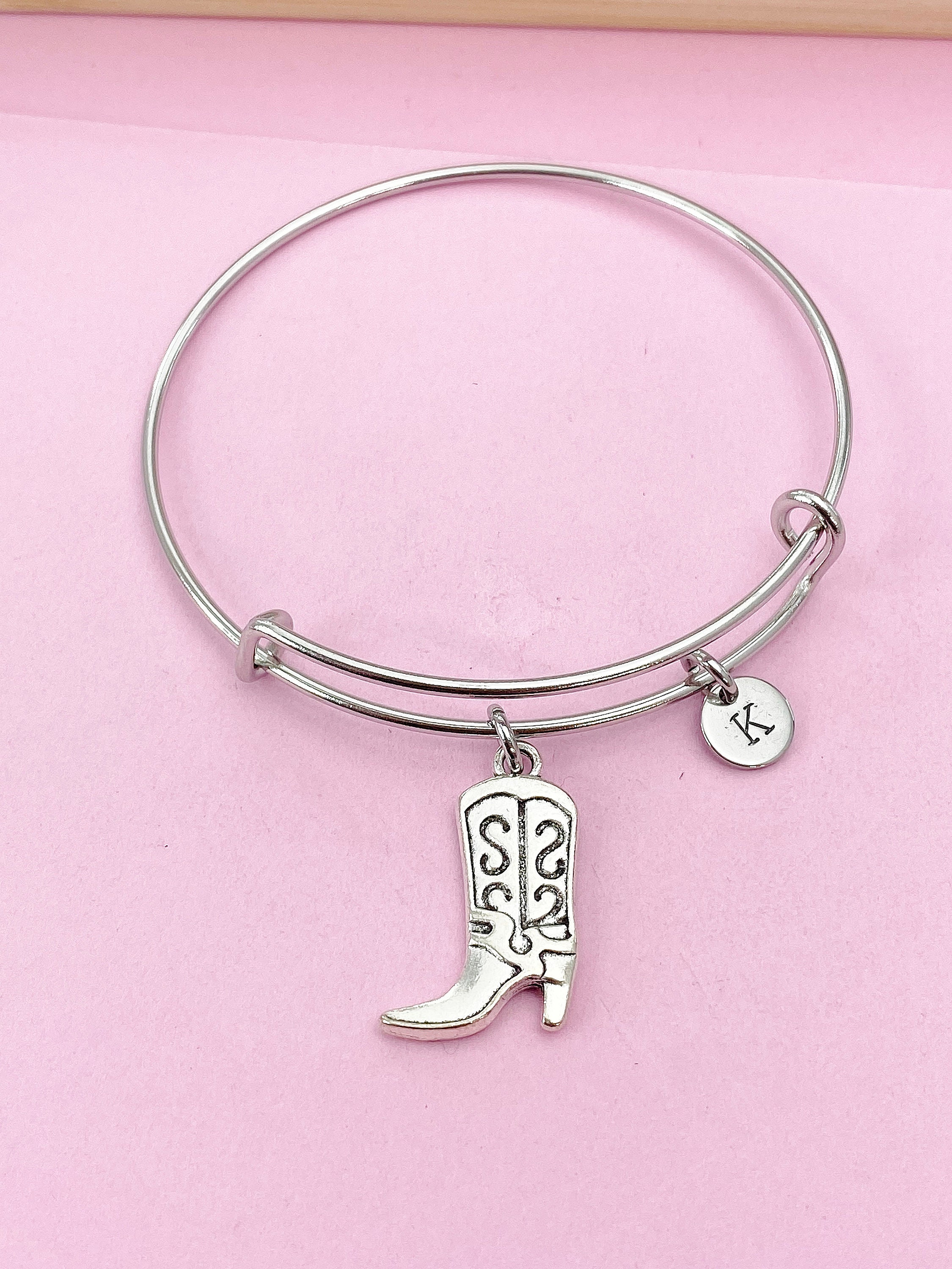 Silver Cowboy Boot Bracelet Cowboy Boot Charm N5041 Etsy