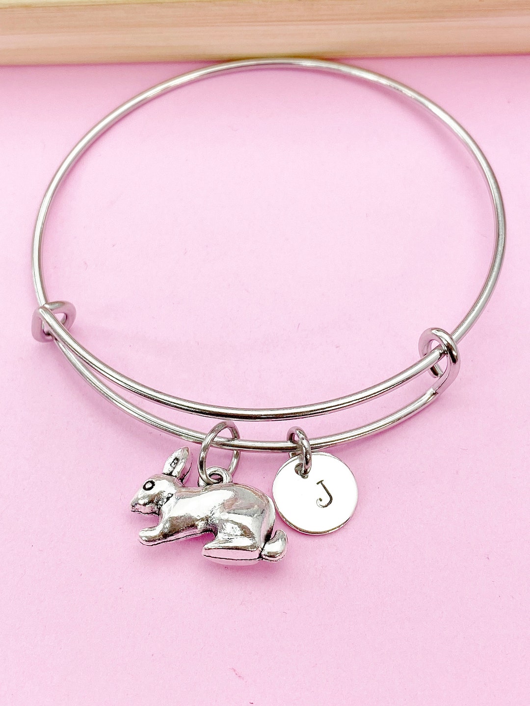 Silver Rabbit Charm Bracelet, Rabbit Animal Charm, Farmer Pet Jewelry ...