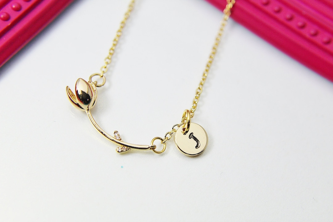 Gold Tulip Charm Necklace, Birthday Gifts, Personalized Gifts, N2189C ...