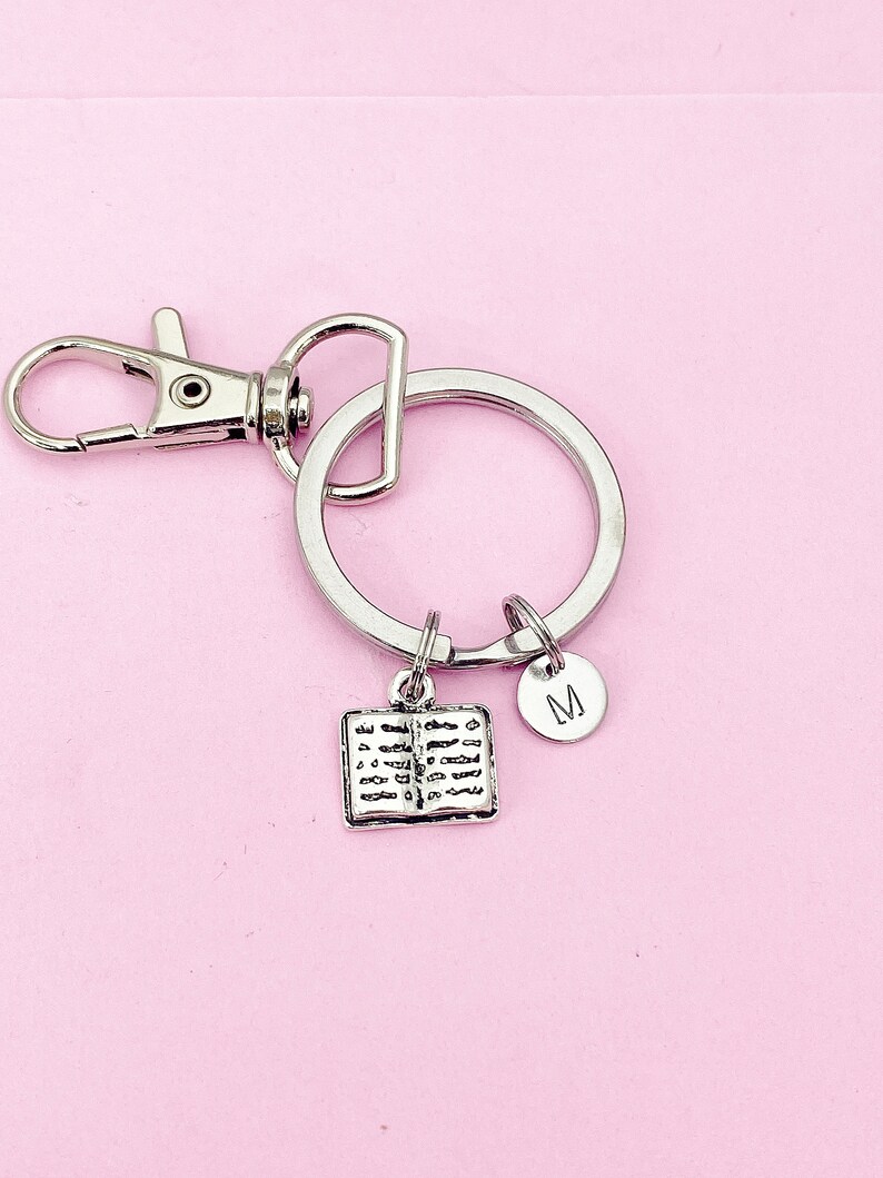 Silver Open Book Charm Keychain, N2566 - Etsy