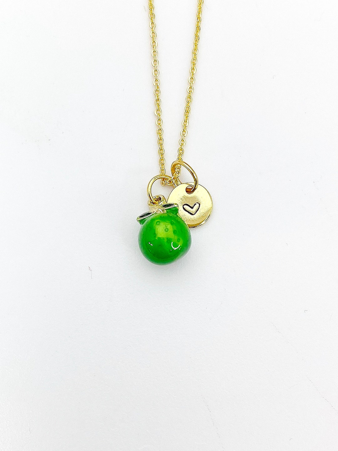 Gold Green Lemon Lime Charm Necklace Fruits Foodie Jewelry Gift ...