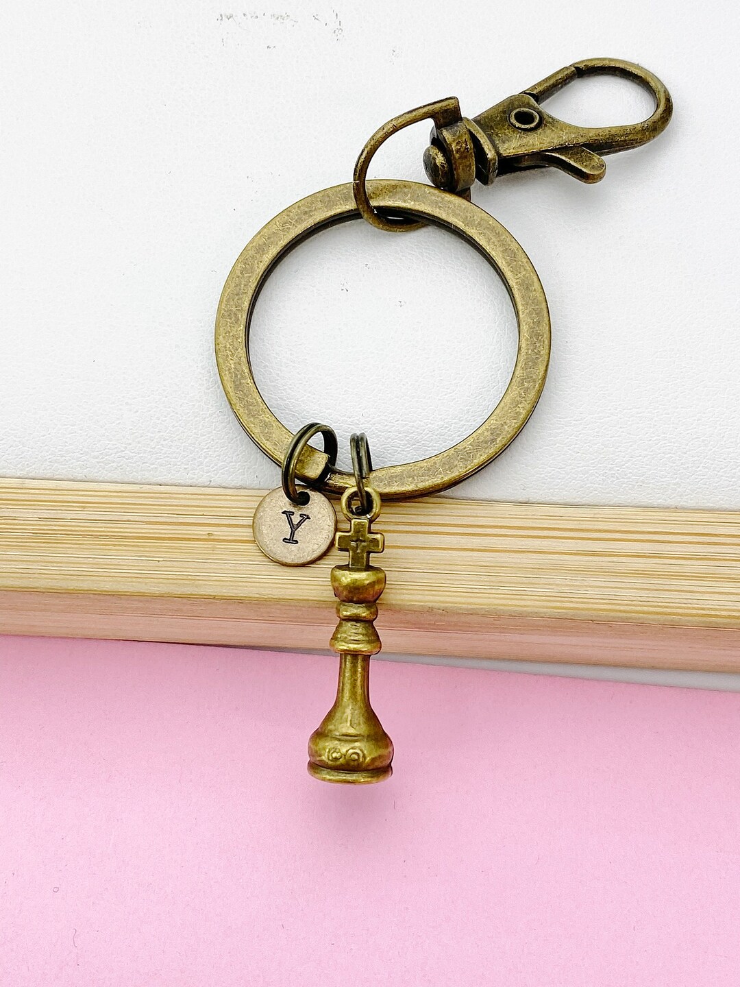 King Chess Piece Keychain, Chess Piece in Option, Personalized ...