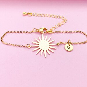 Gold Sunburst Bracelet, Solar Eclipse, Christmas Gift, Thank You Gift ...