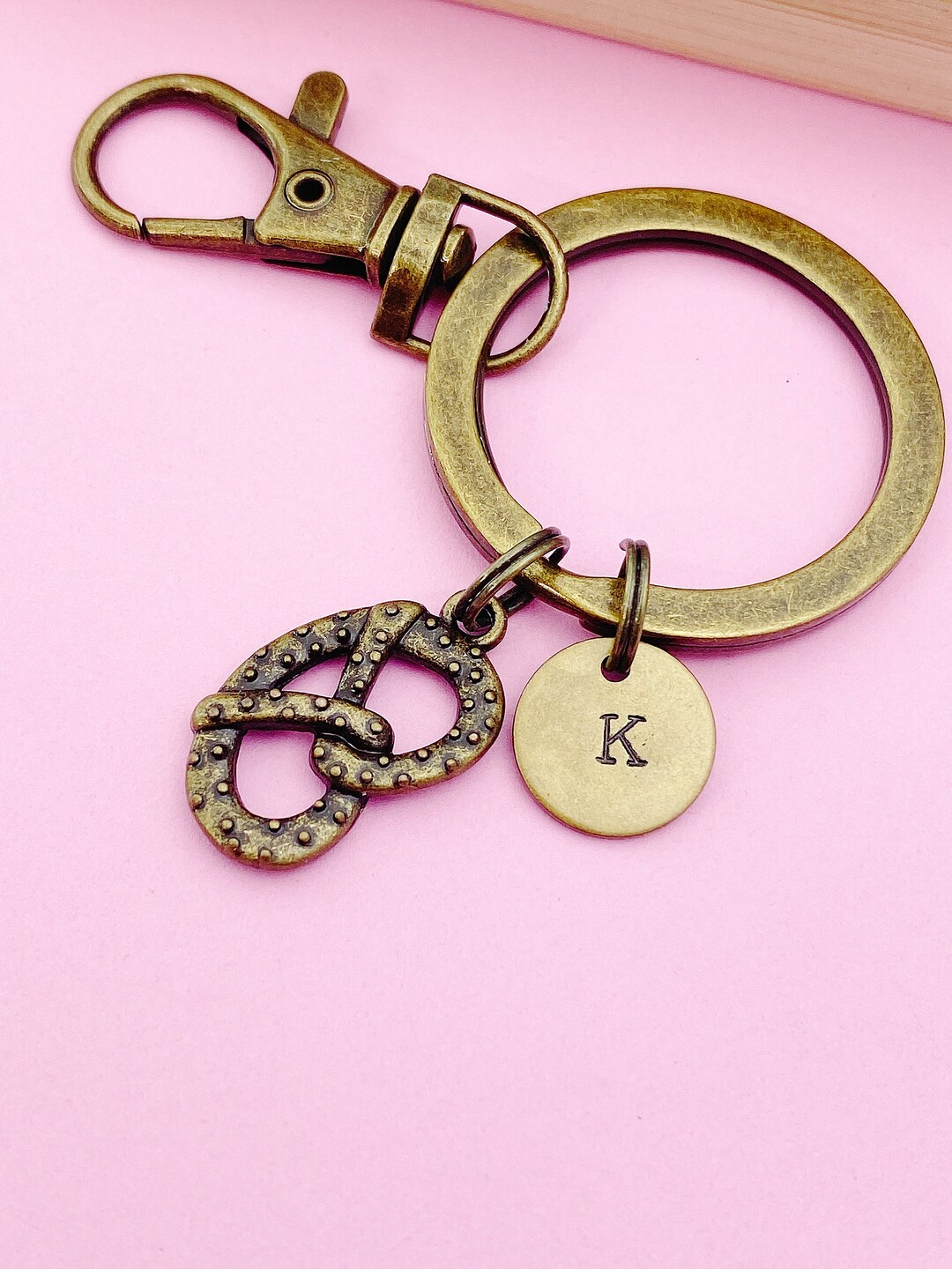 Silver or Bronze Pretzel Charm Keychain Gifts Ide Personalized ...