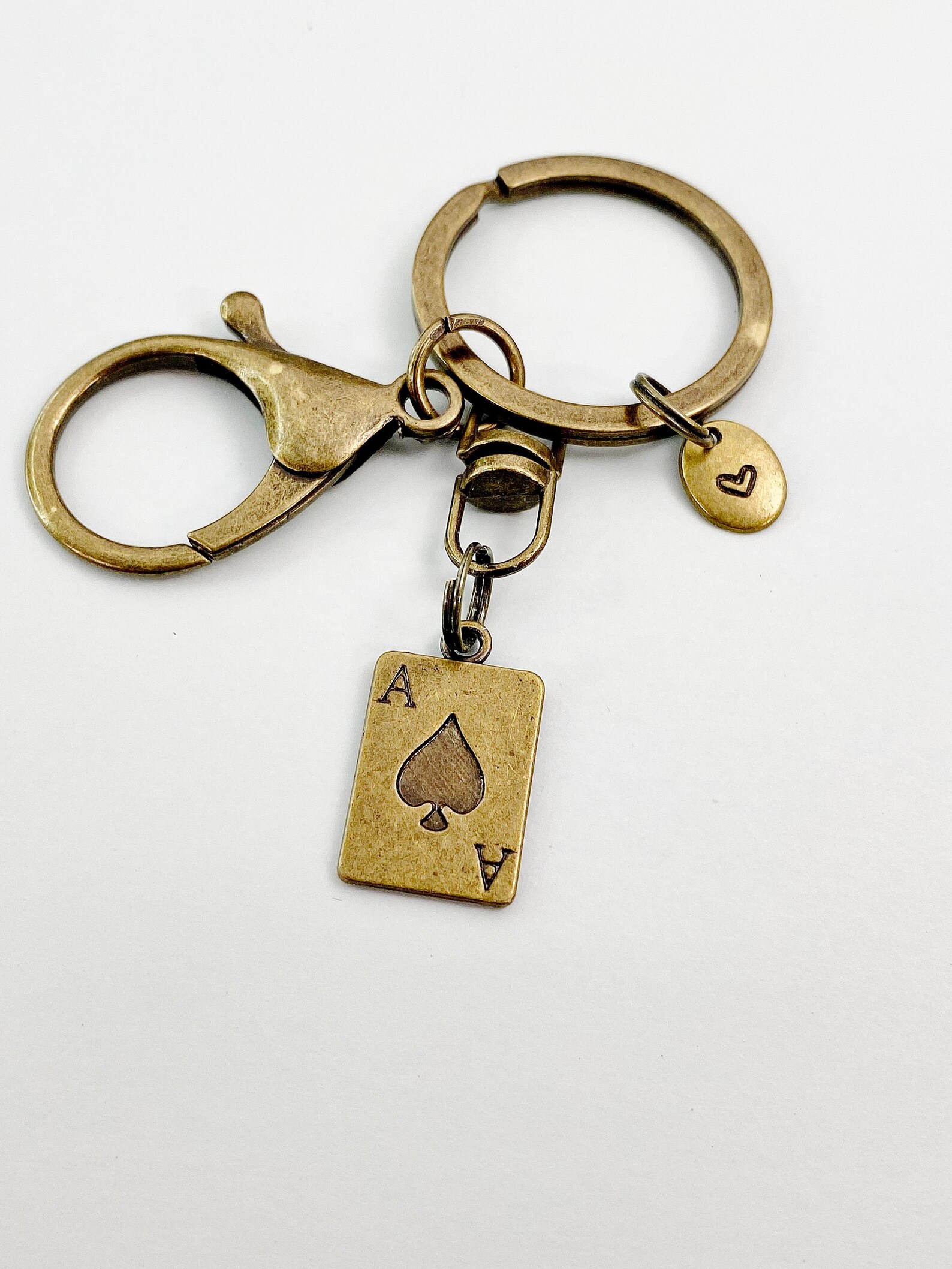 Bronze Ace of Spades Charm Keychain, N5815A - Etsy